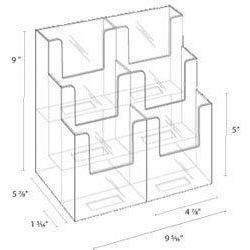 Clear Acrylic 3-Tier, 6-Pocket 4" x 9" Tri-Fold Brochure Holder ...